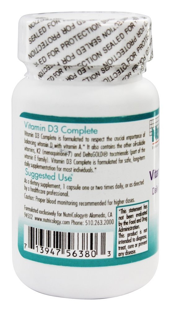 Comprar Vitamina D3 Complete 2000 UI - 60 Gelcaps Nutricology preço no ...